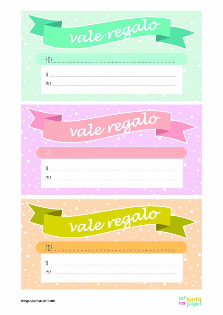 😍 Vales de regalo para imprimir, GRATIS